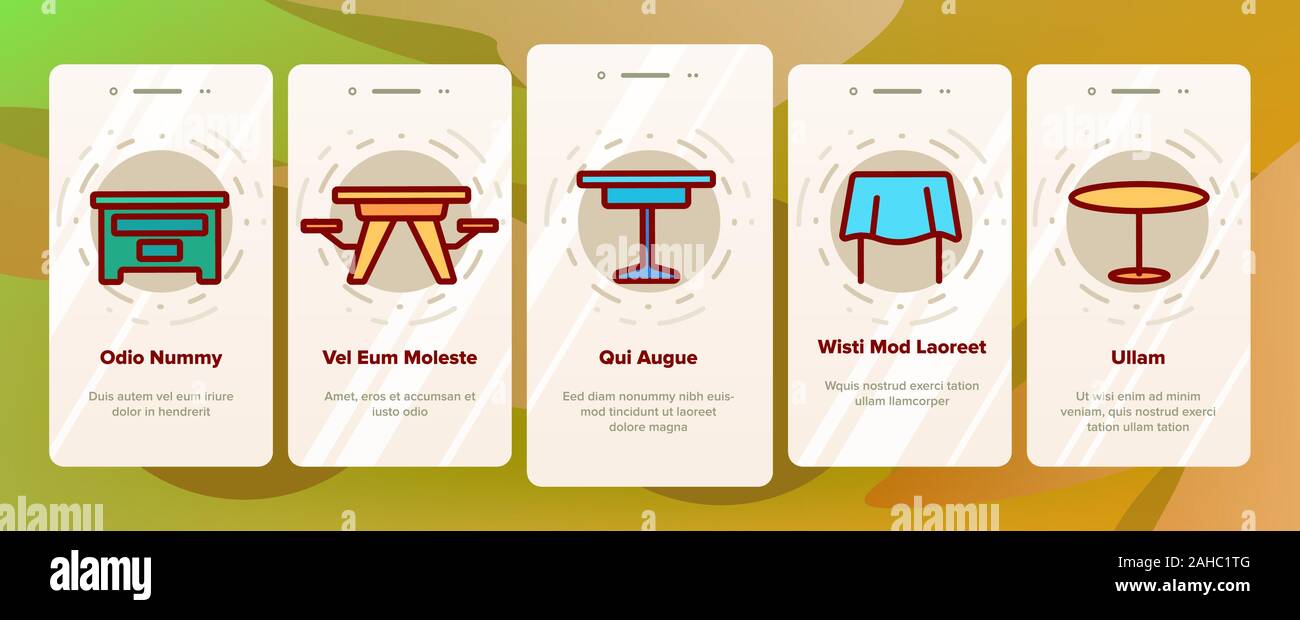 Table Desk Onboarding Icons Set Vector Stock Vector Image & Art - Alamy