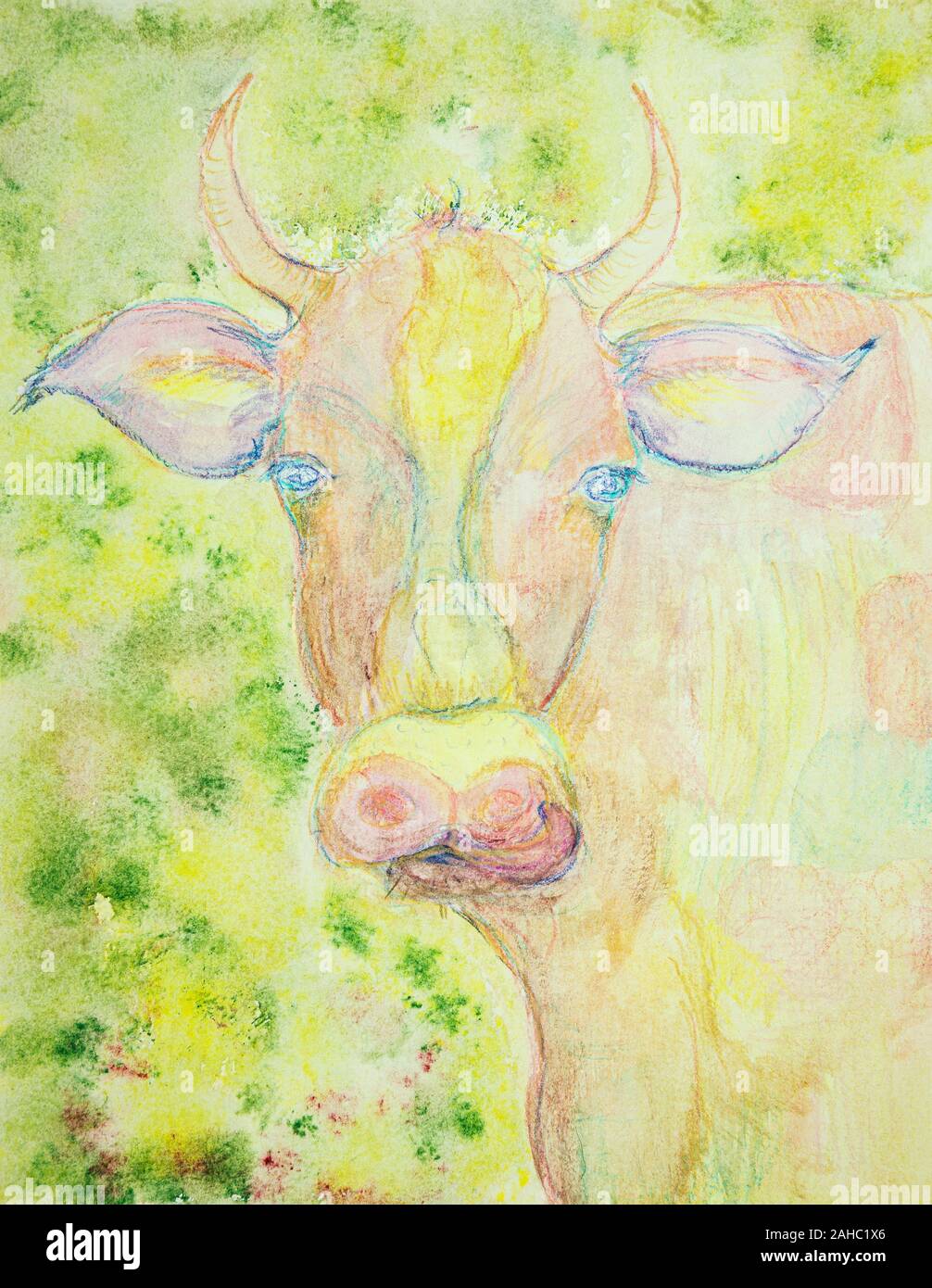 Psychedelic cow image hi-res stock photography and images - Alamy