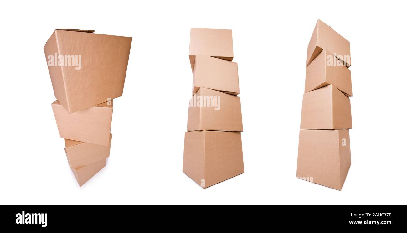 The carton boxes isolated on the white background Stock Photo - Alamy