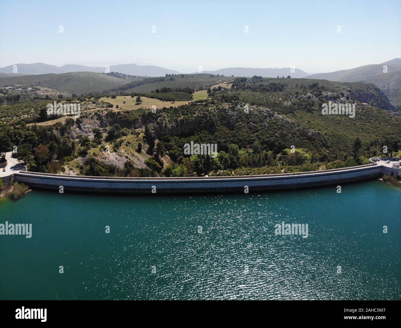 Marathon lake and its dam,at Greece Stock Photo - Alamy