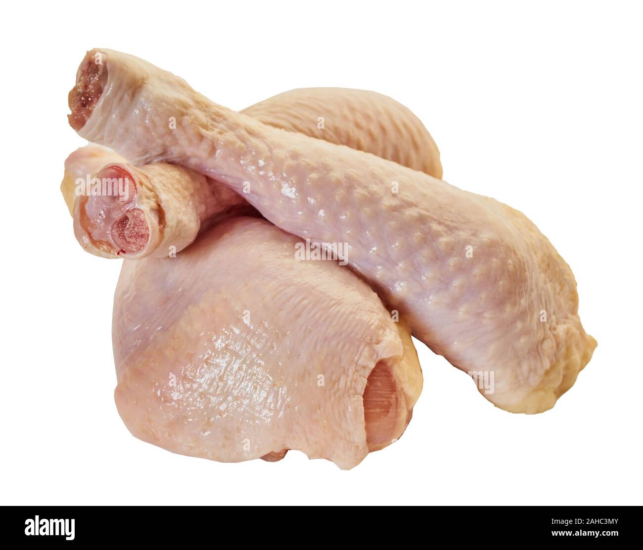 raw meat, chicken leg on a white isolated background Stock Photo - Alamy