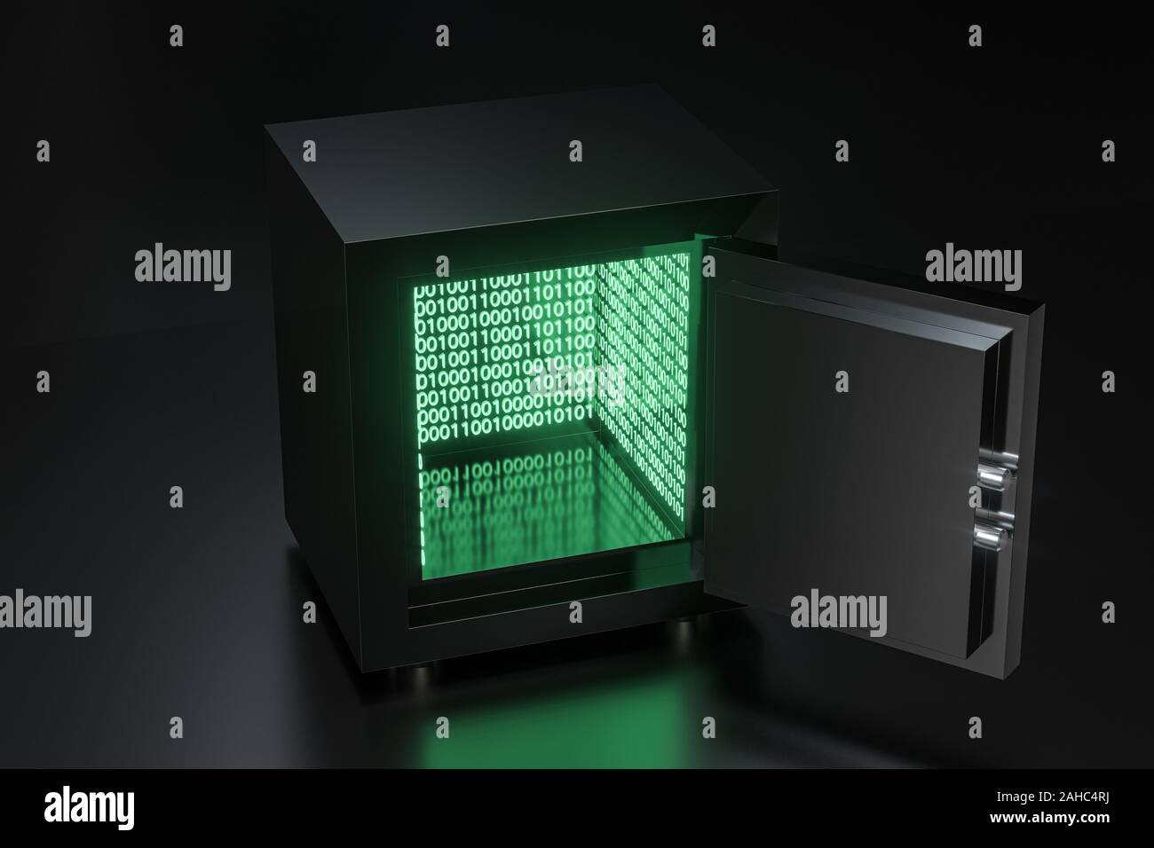 Mechanical safe, with digital numbers inside, 3d rendering. Computer ...