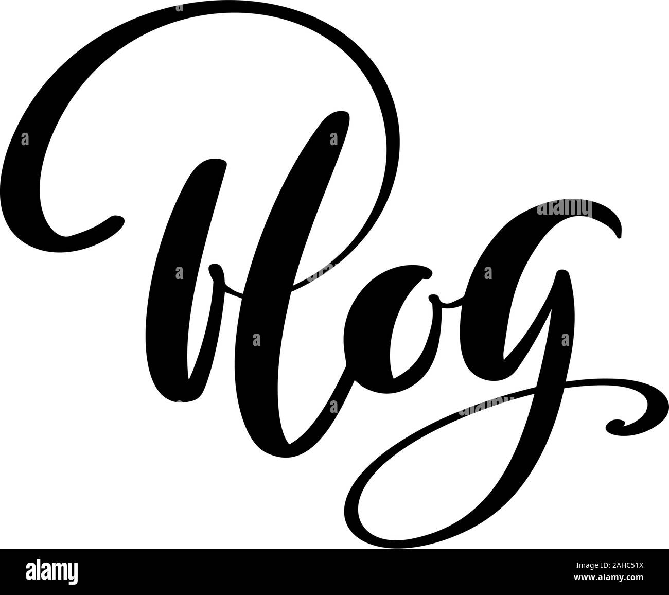 Blog vector calligraphy text. Concept for social media, mobile apps ...
