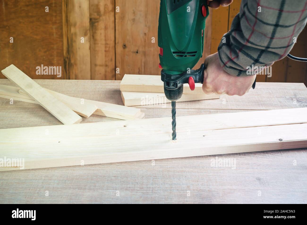 Wood machine tool drilling hi-res stock photography and images - Alamy