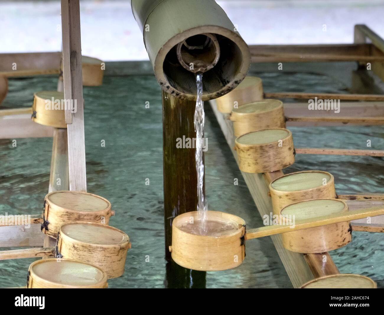 water fountain for ritual purification at meiji shrine in tokyo Stock ...