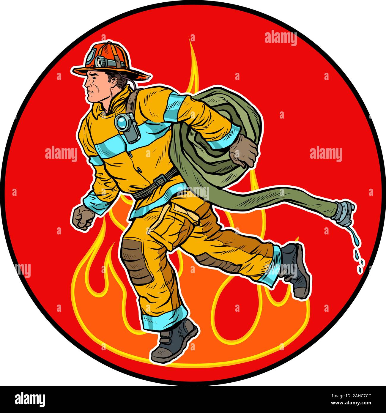 Fireman fire extinguisher Stock Vector Images - Alamy