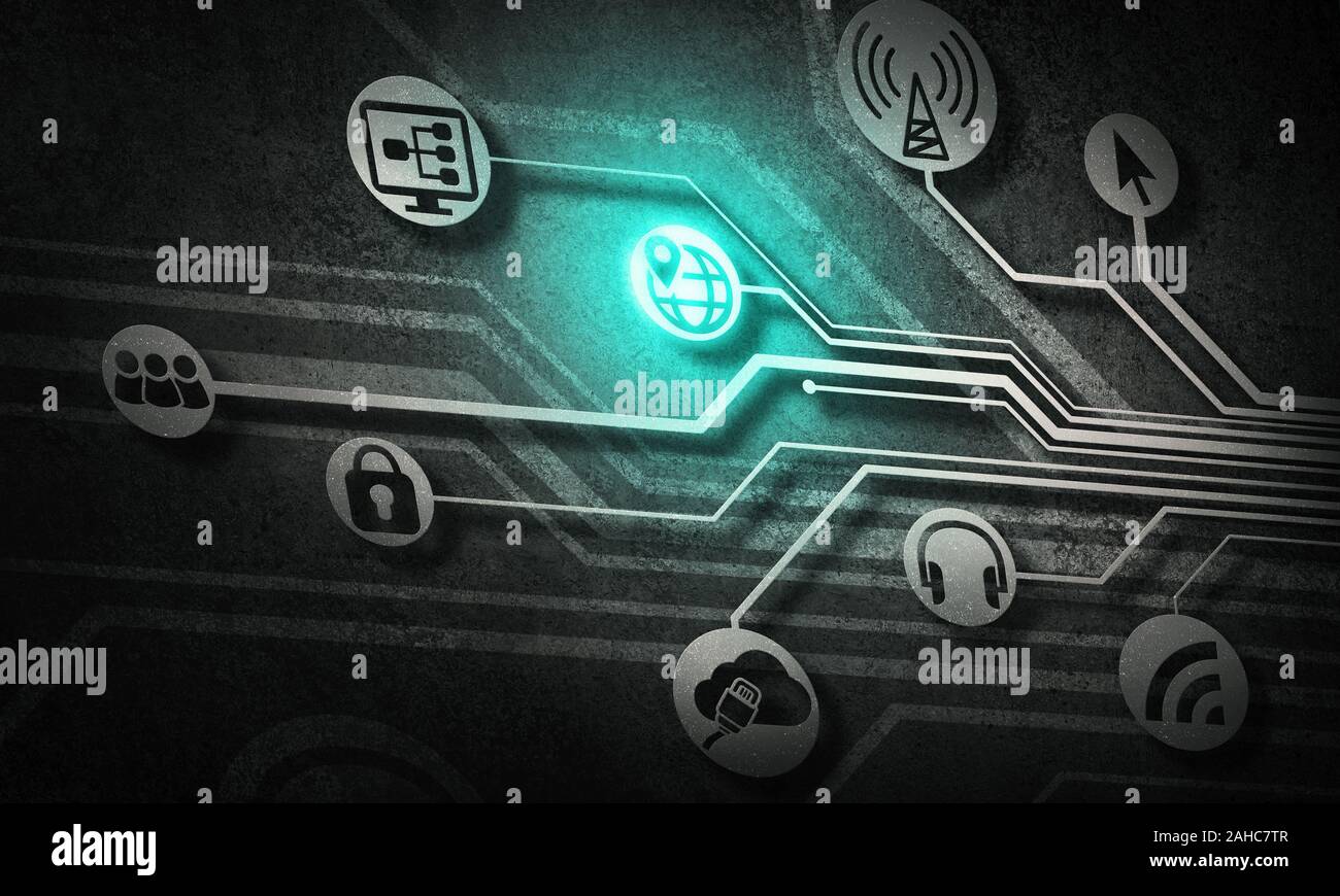 Digital background with social interaction and connection concept Stock ...