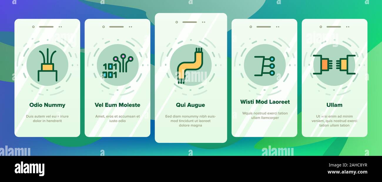 Optical Fiber Onboarding Icons Set Vector Stock Vector Image & Art - Alamy