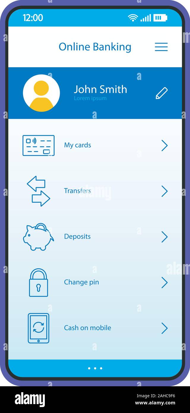 Online banking smartphone app interface vector template. Mobile money ... Online banking smartphone app interface vector template. Mobile money ...