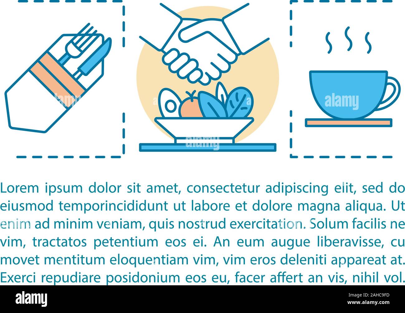 Business lunch concept linear illustration. Make appointment. Article ...