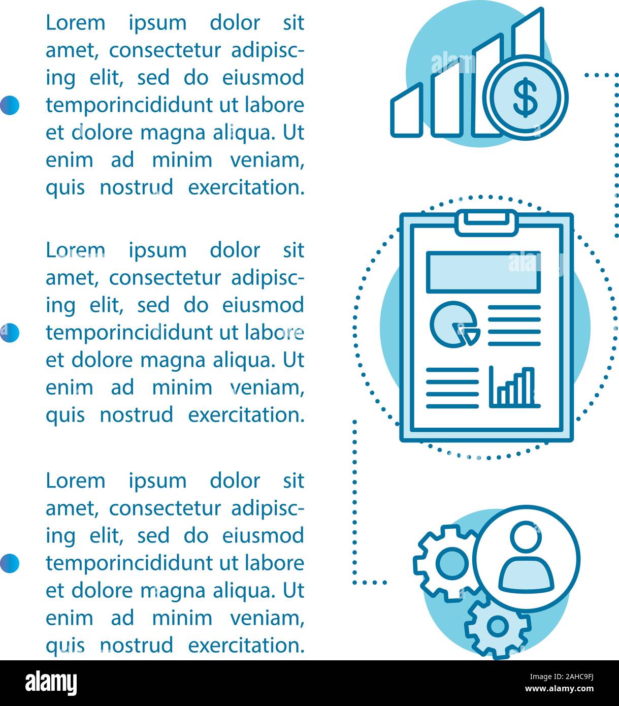 Business analytics, metrics article page vector template. Corporate ...