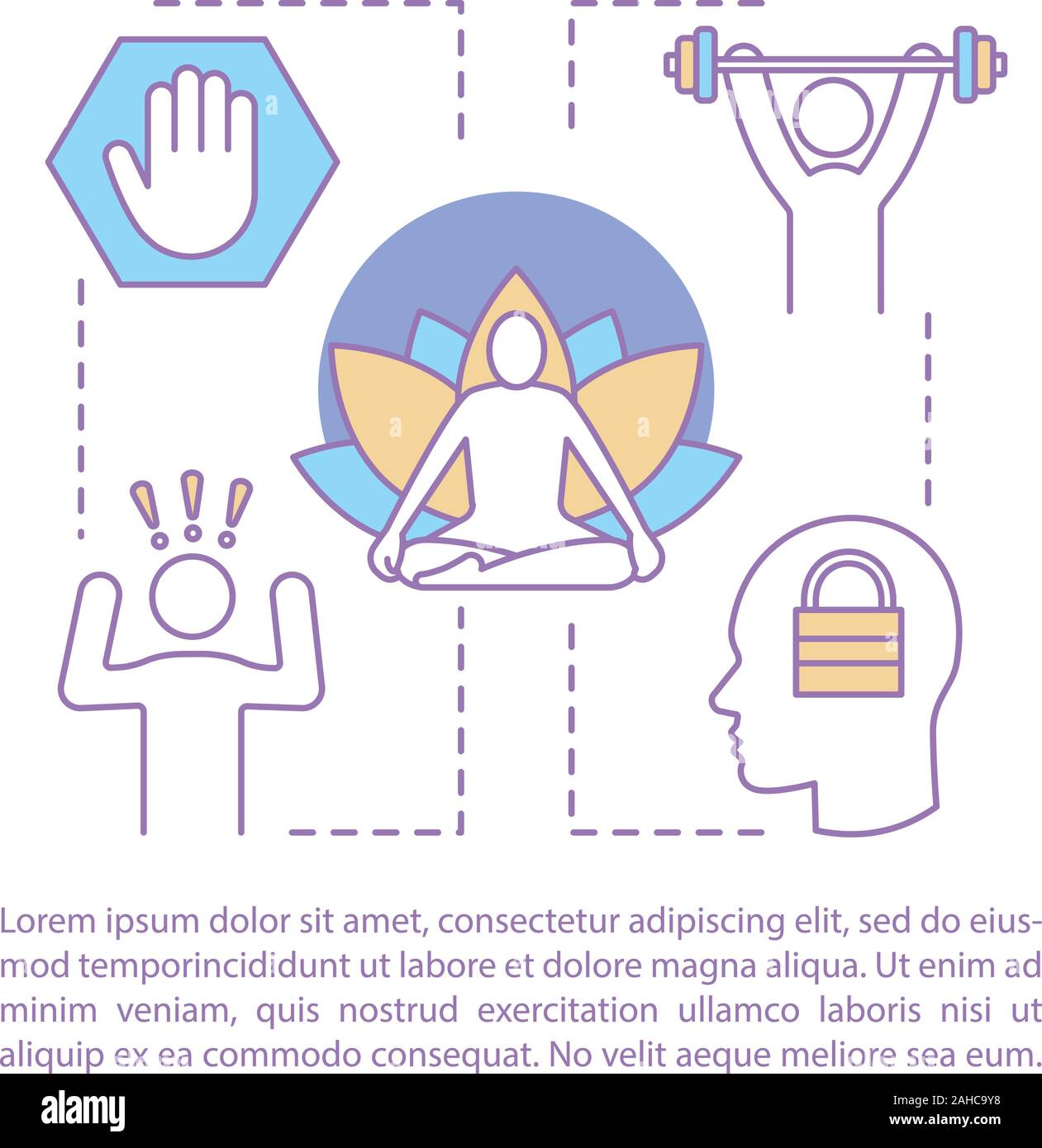 Overcoming stress concept linear vector illustration. Mental health ...