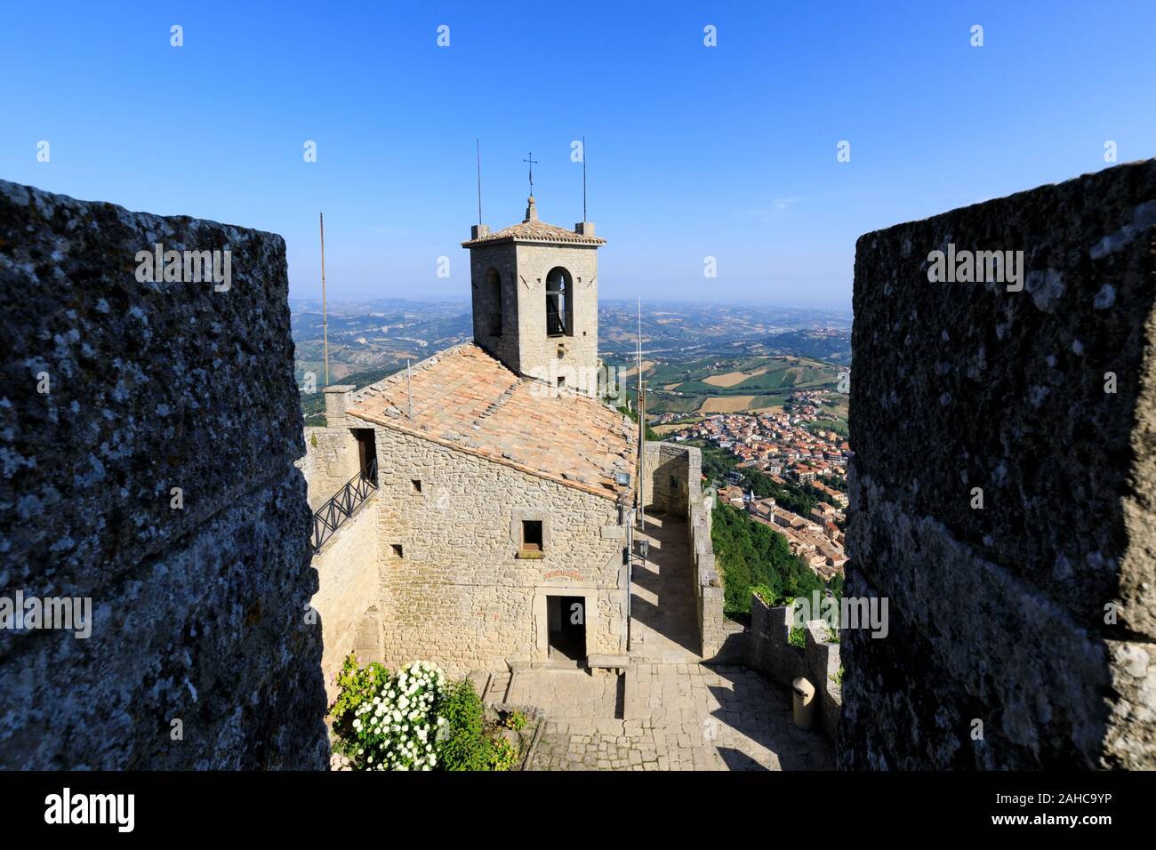 Guaita Castle in San Marino. Exterior of Rocca della Guaita castle ...