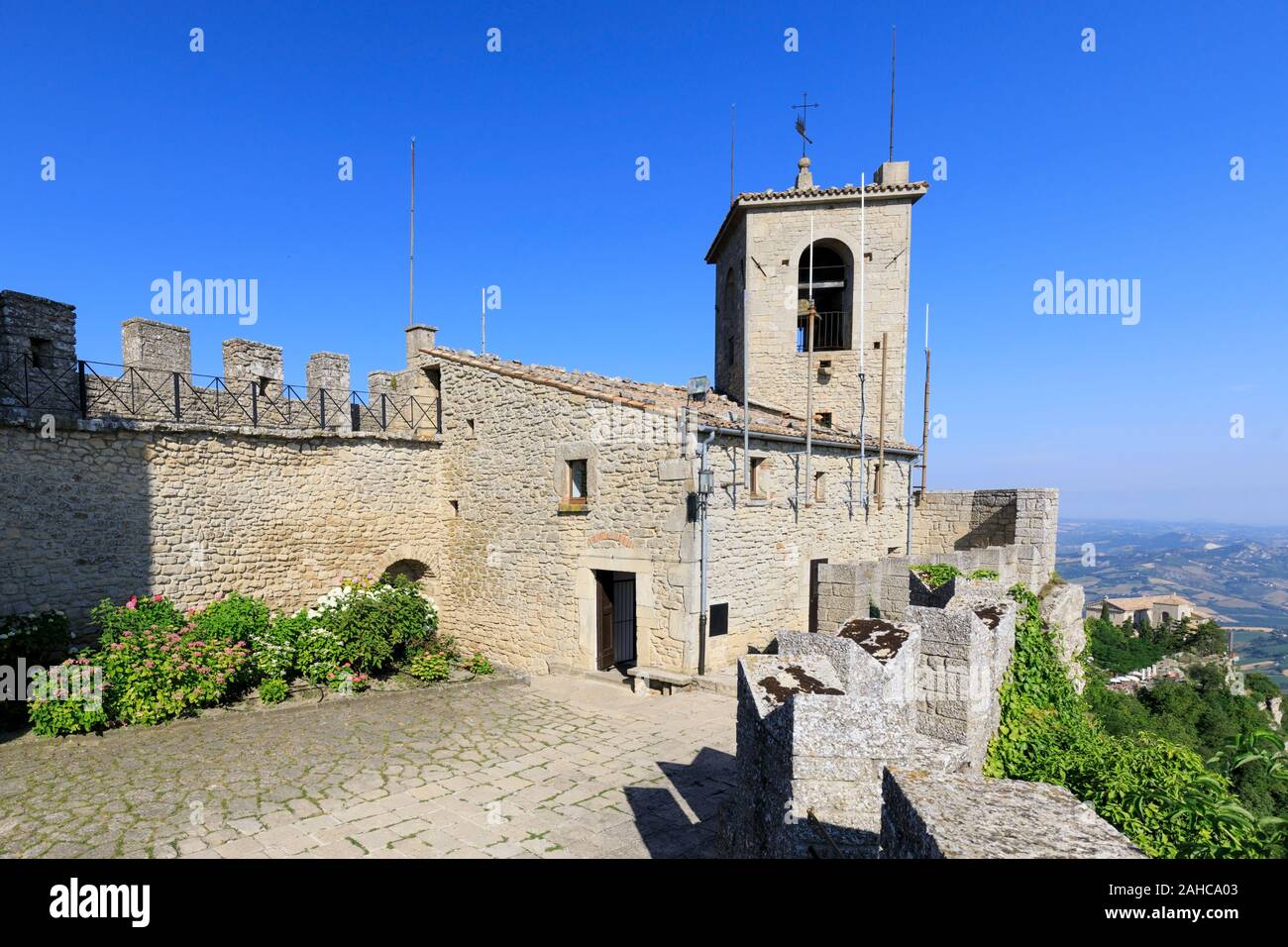 Guaita Castle in San Marino. Exterior of Rocca della Guaita castle ...