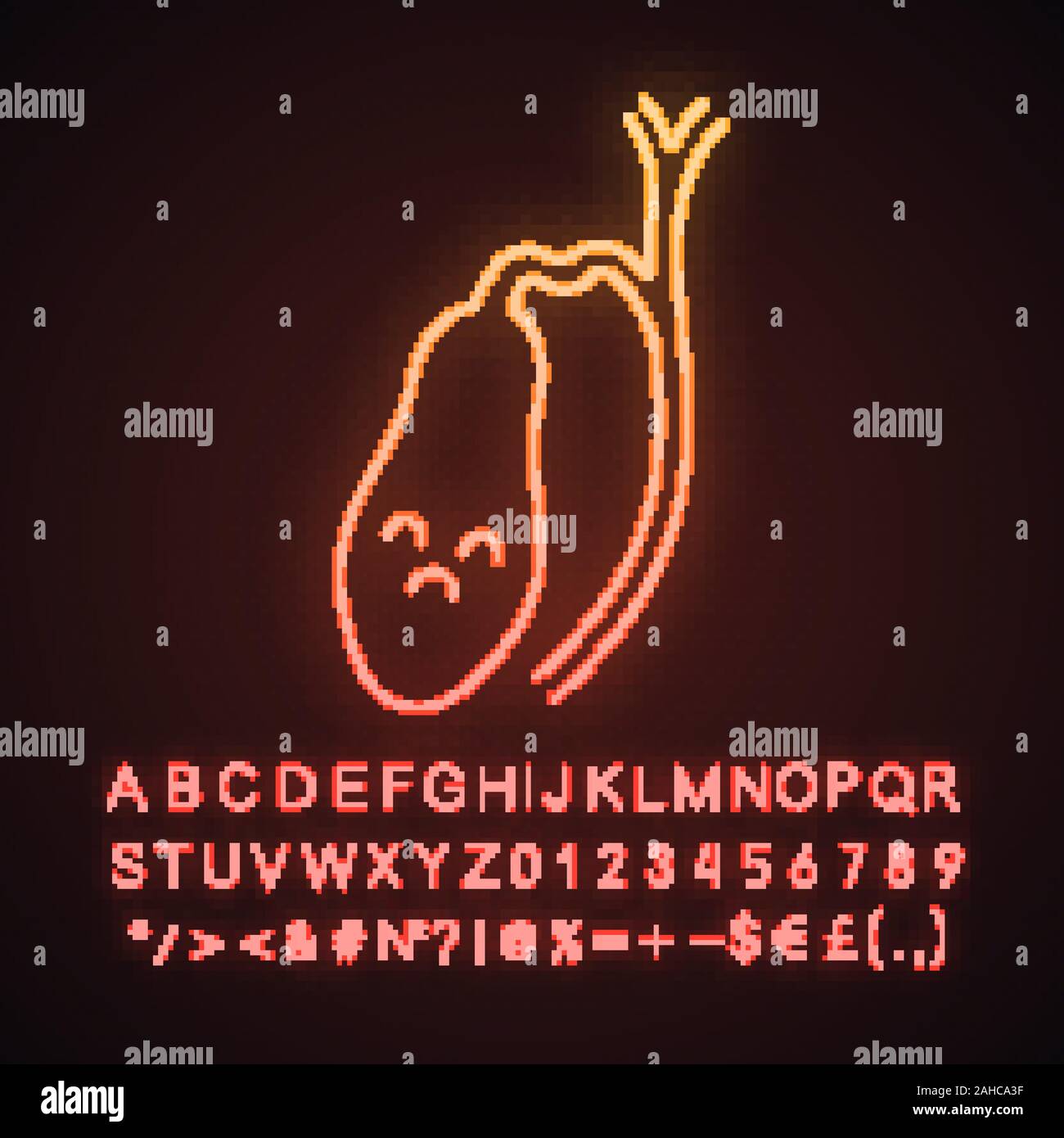 Sad gallbladder neon light icon. Unhealthy digestive system ...