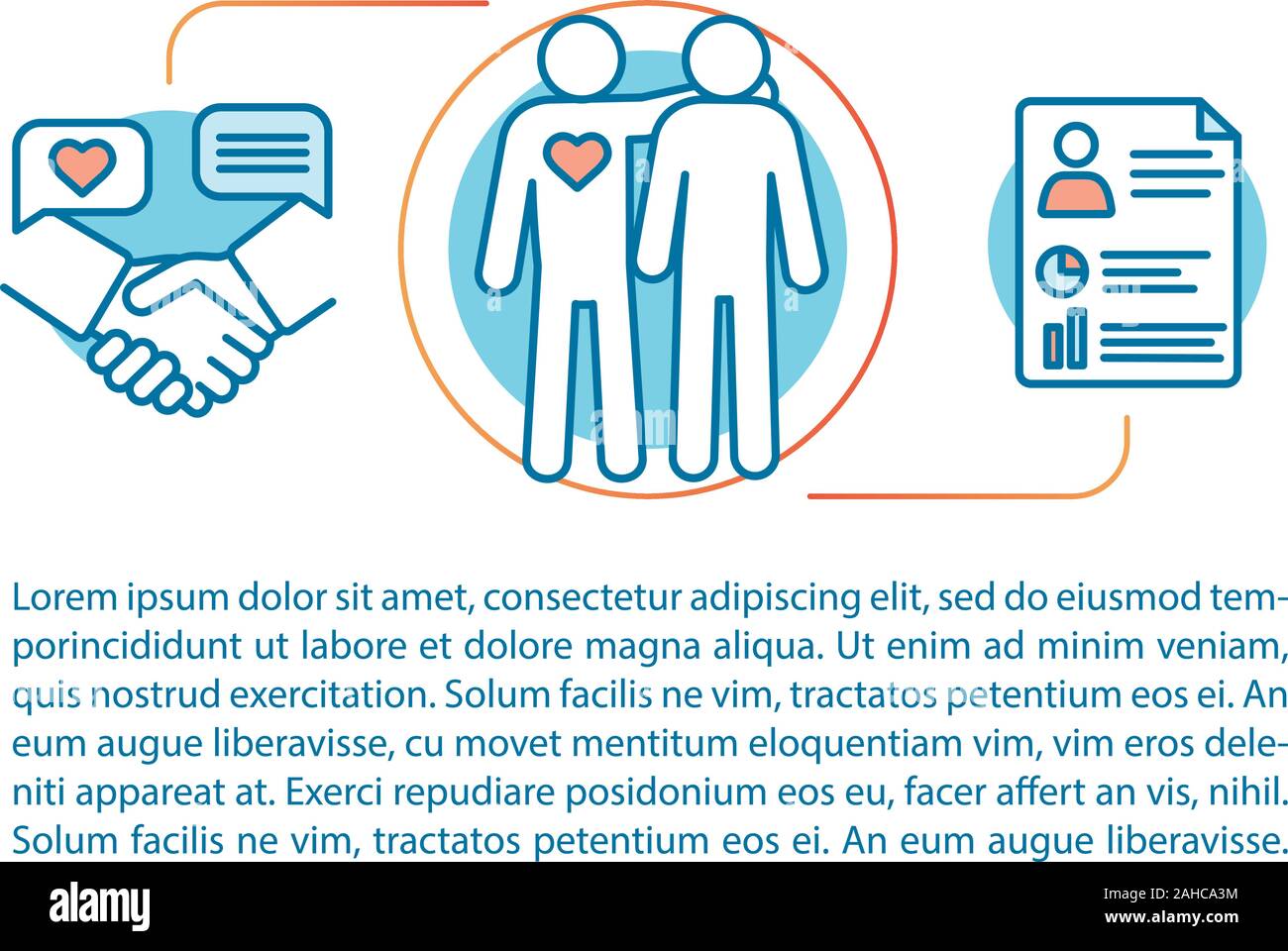 Volunteering concept linear illustration. Charitable foundation ...