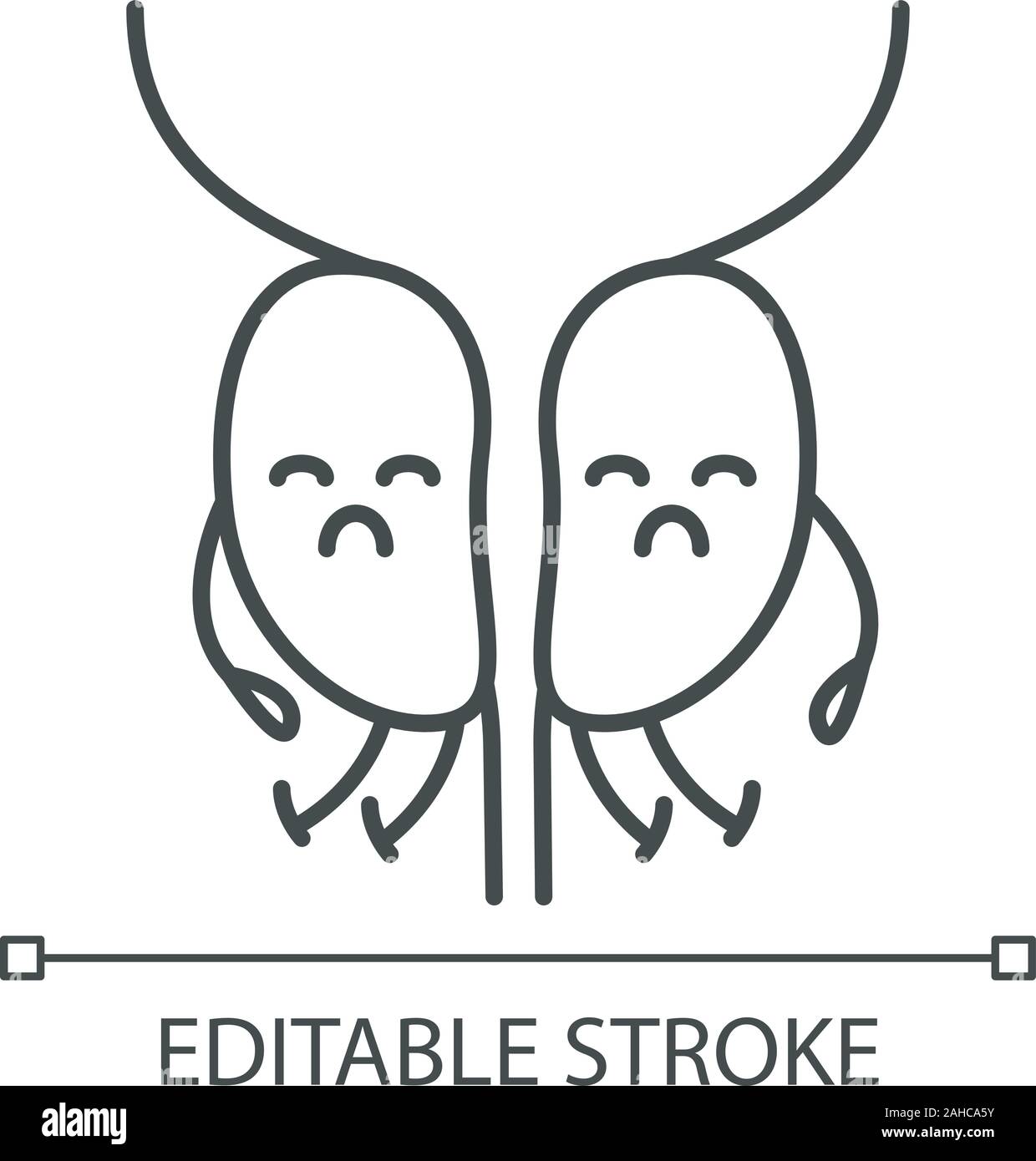 Smiling human internal organs linear icons set. Thin line contour ... Smiling human internal organs linear icons set. Thin line contour ...