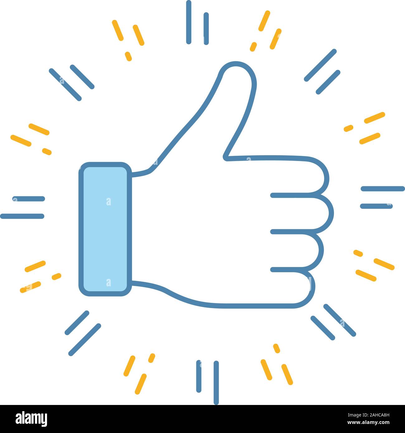 Thumbs up color icon. Social media like. Good, cool, ok hand gesture ...