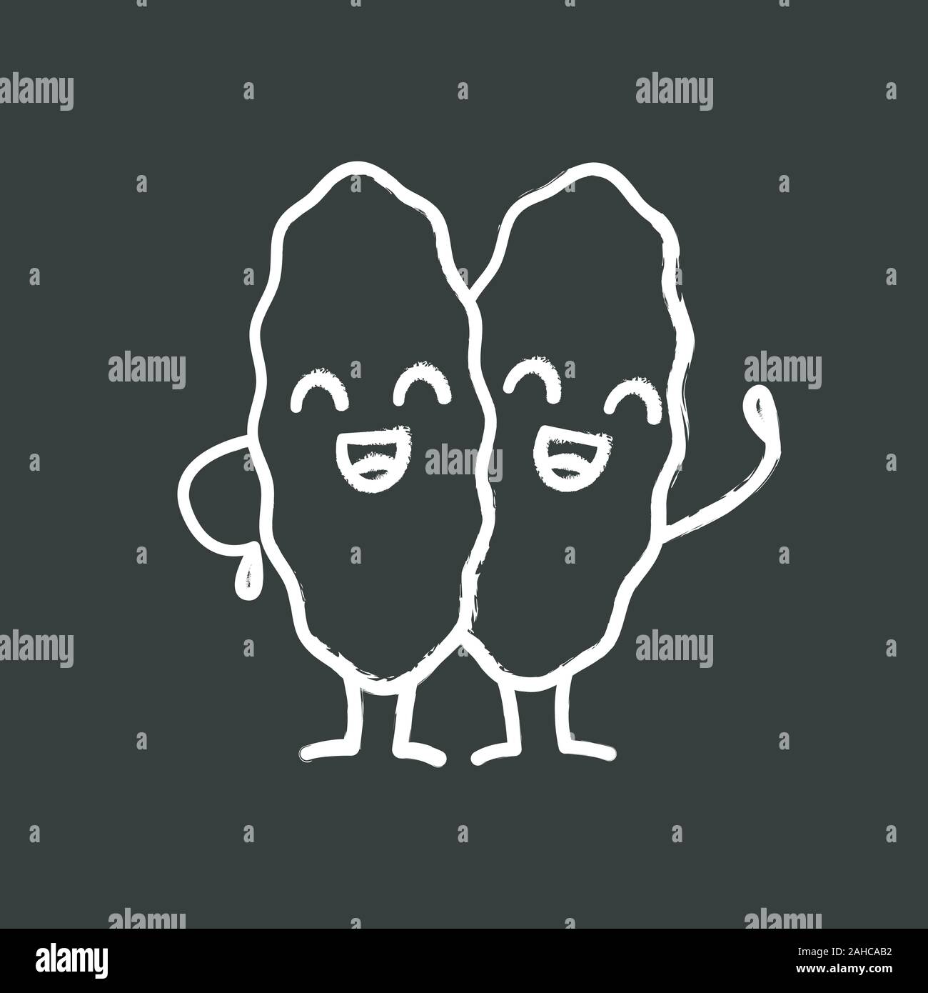 Dead human heart emoji chalk icon. Cardiovascular system diseases ...