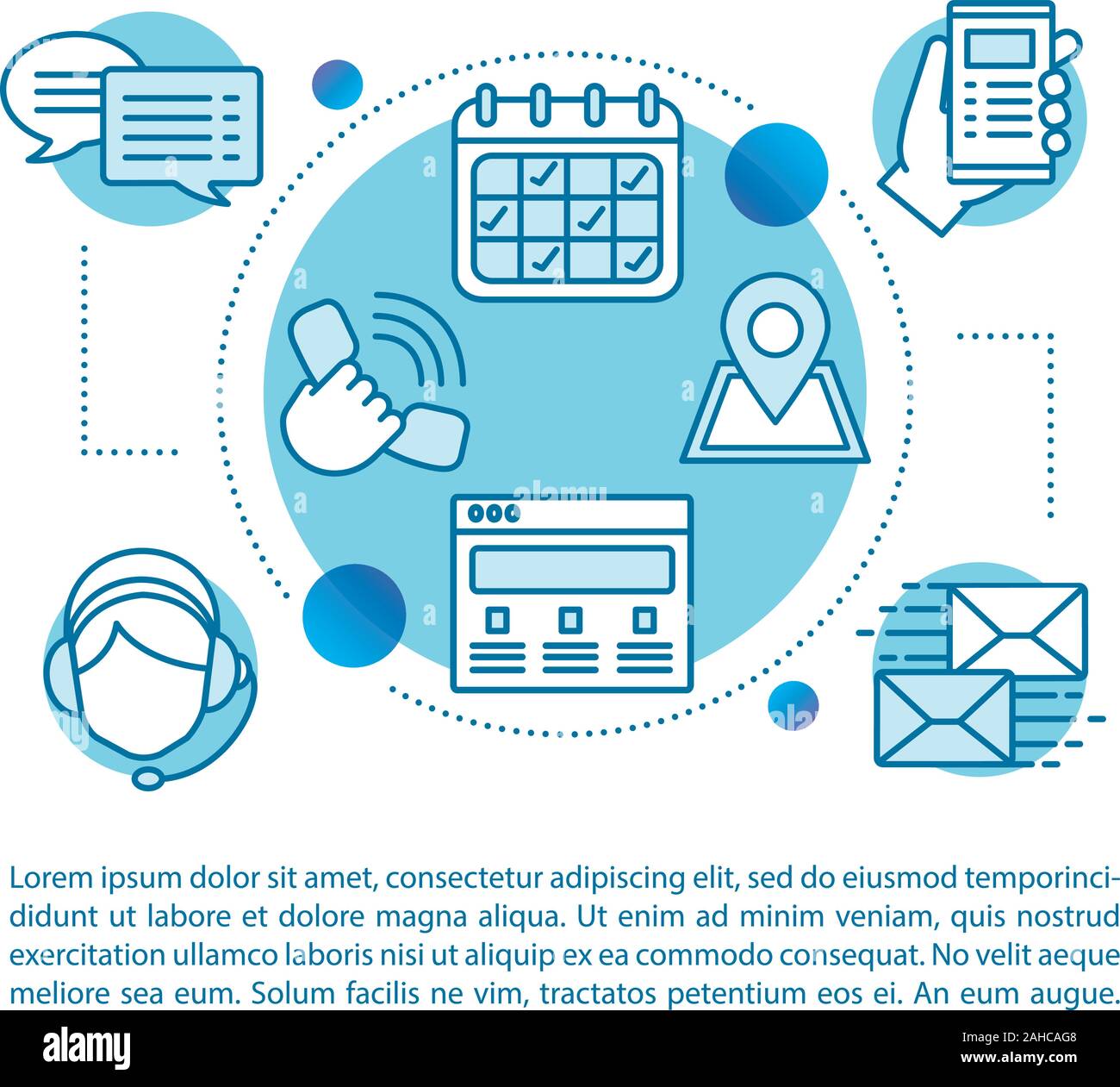 Call center concept linear illustration. Hotline. Helpline. Infocenter ...