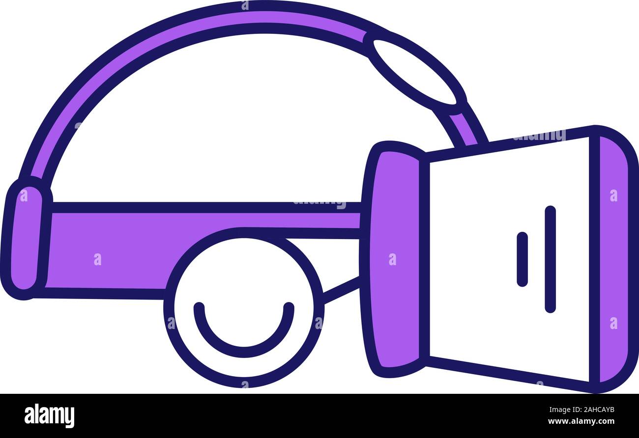 VR headset color icon. Virtual reality mask set. VR glasses, goggles ...