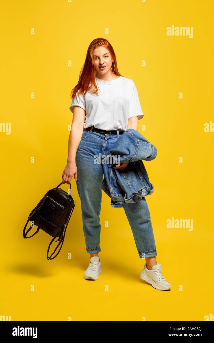 It's easier to be follower. Need minimum clothes to go. Caucasian woman ...