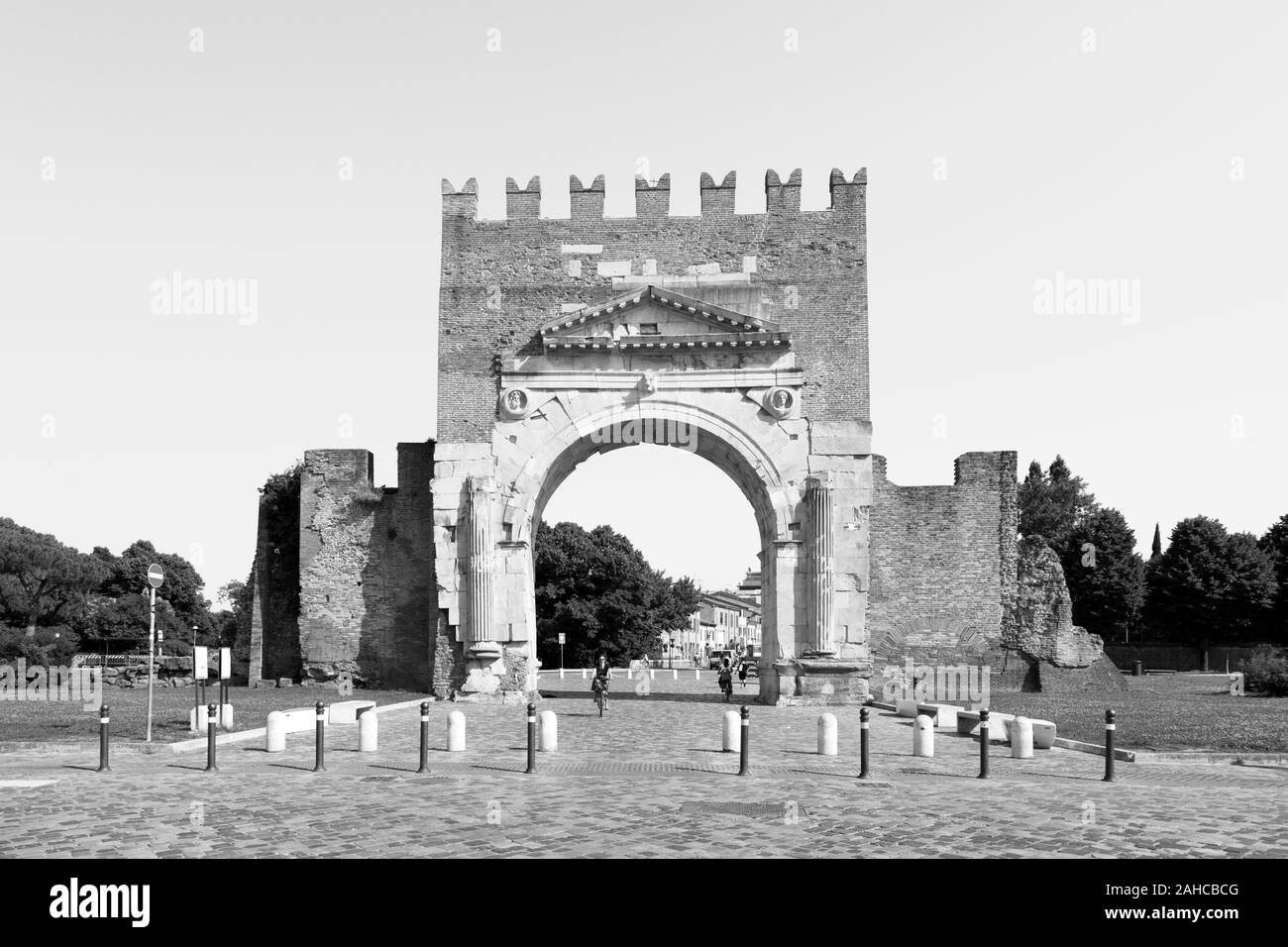 Rimini, Italy, July 2 2019: Arch of Augustus in Rimini. Famous ...