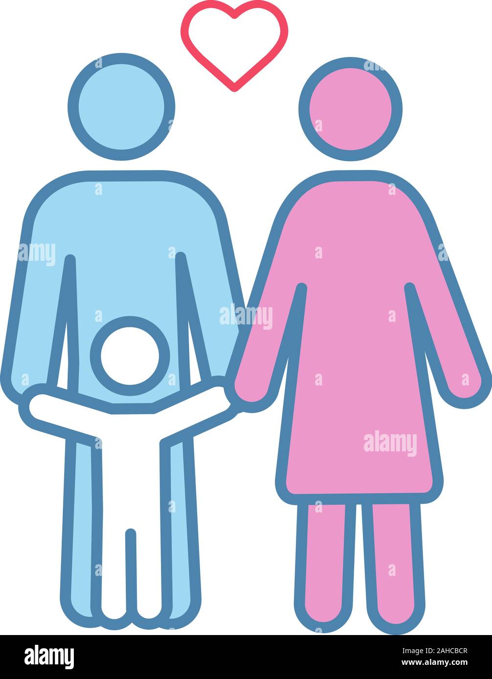 Child support color icon. Family. Childcare. Happy parenthood. Isolated ...