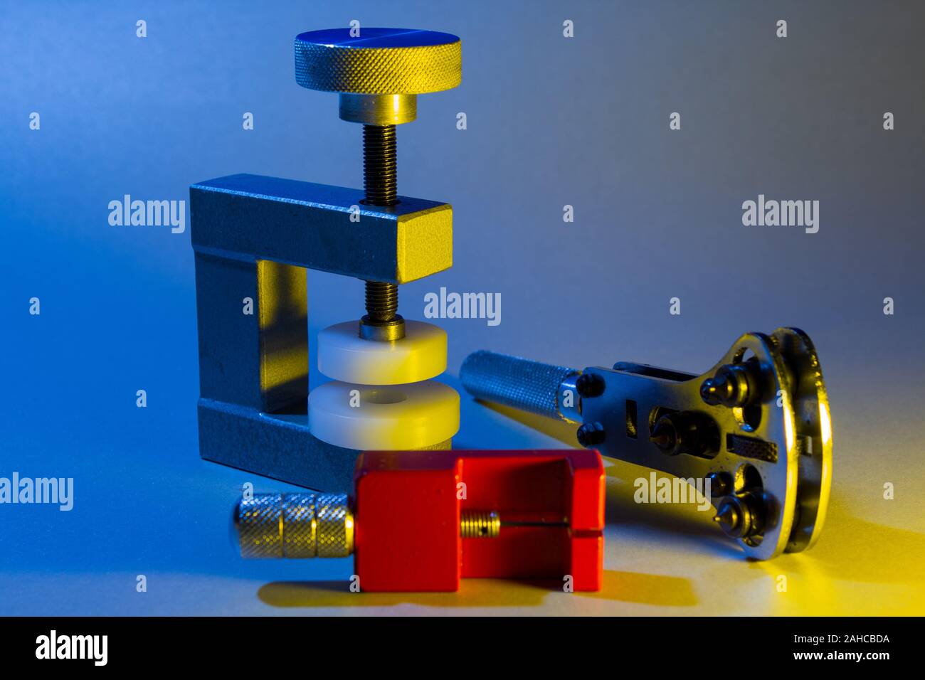 Mini press for watch floors after battery change Stock Photo - Alamy