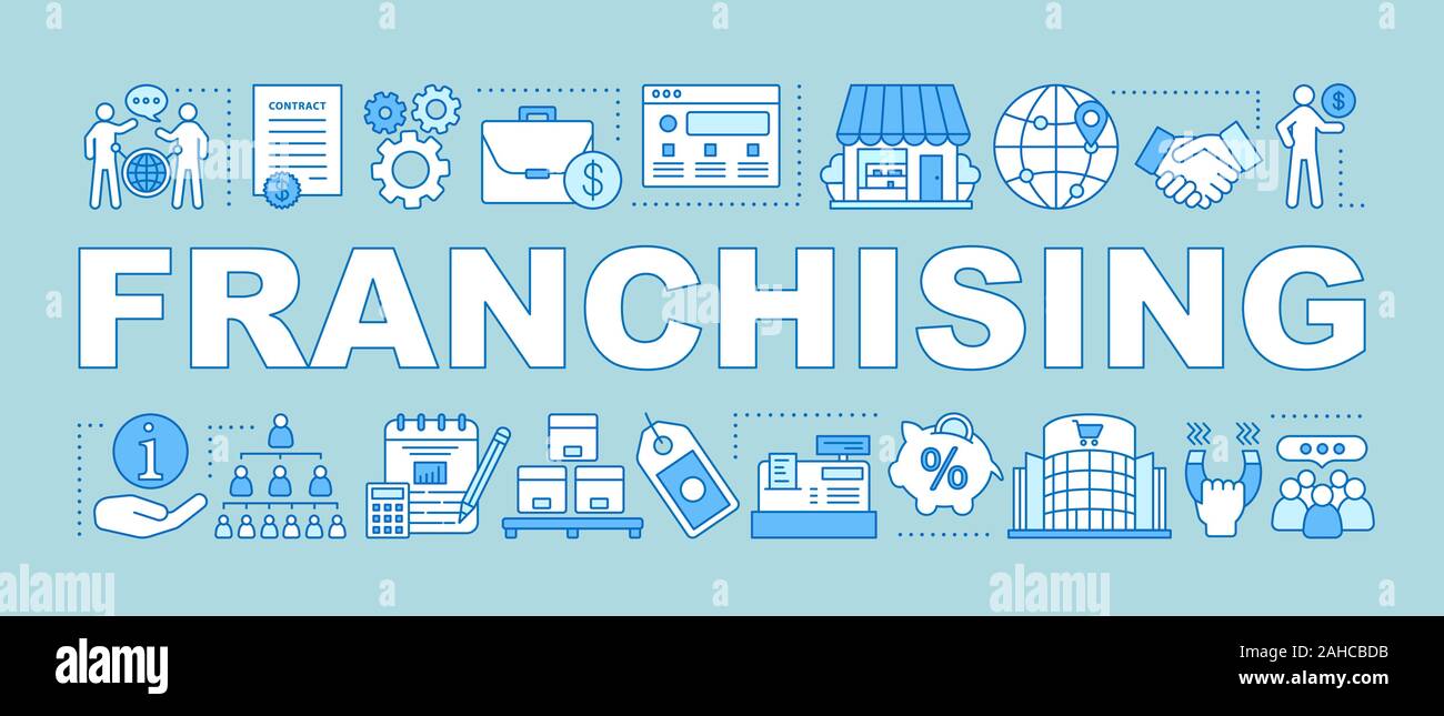Franchising word concepts banner. Marketing. Presentation, website ...