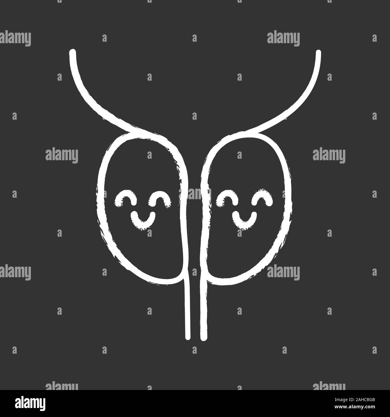 Smiling prostate gland chalk icon. Men's health. Male reproductive ...