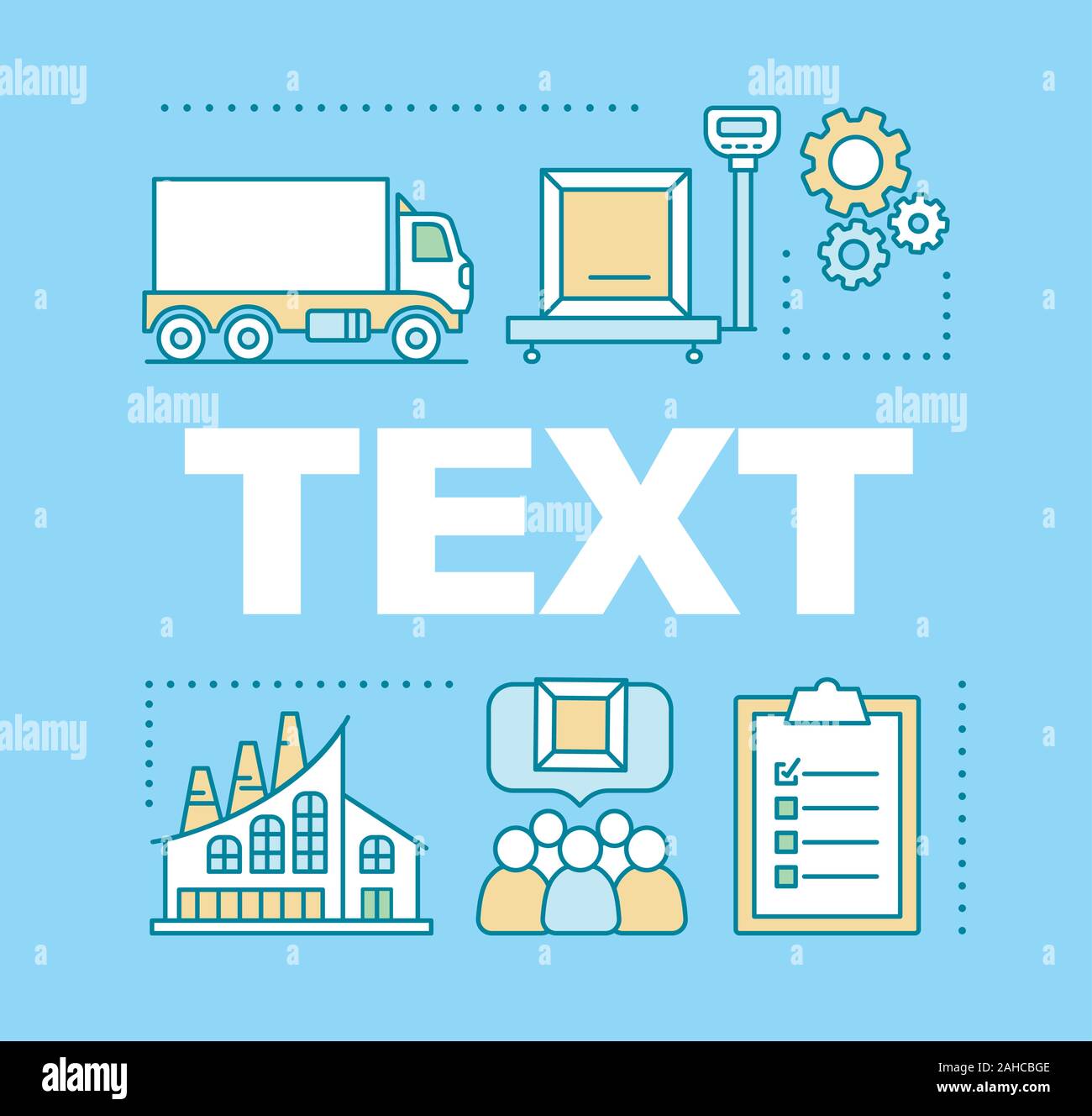 Production process word concepts banner. Manufacturing. Your text here ...