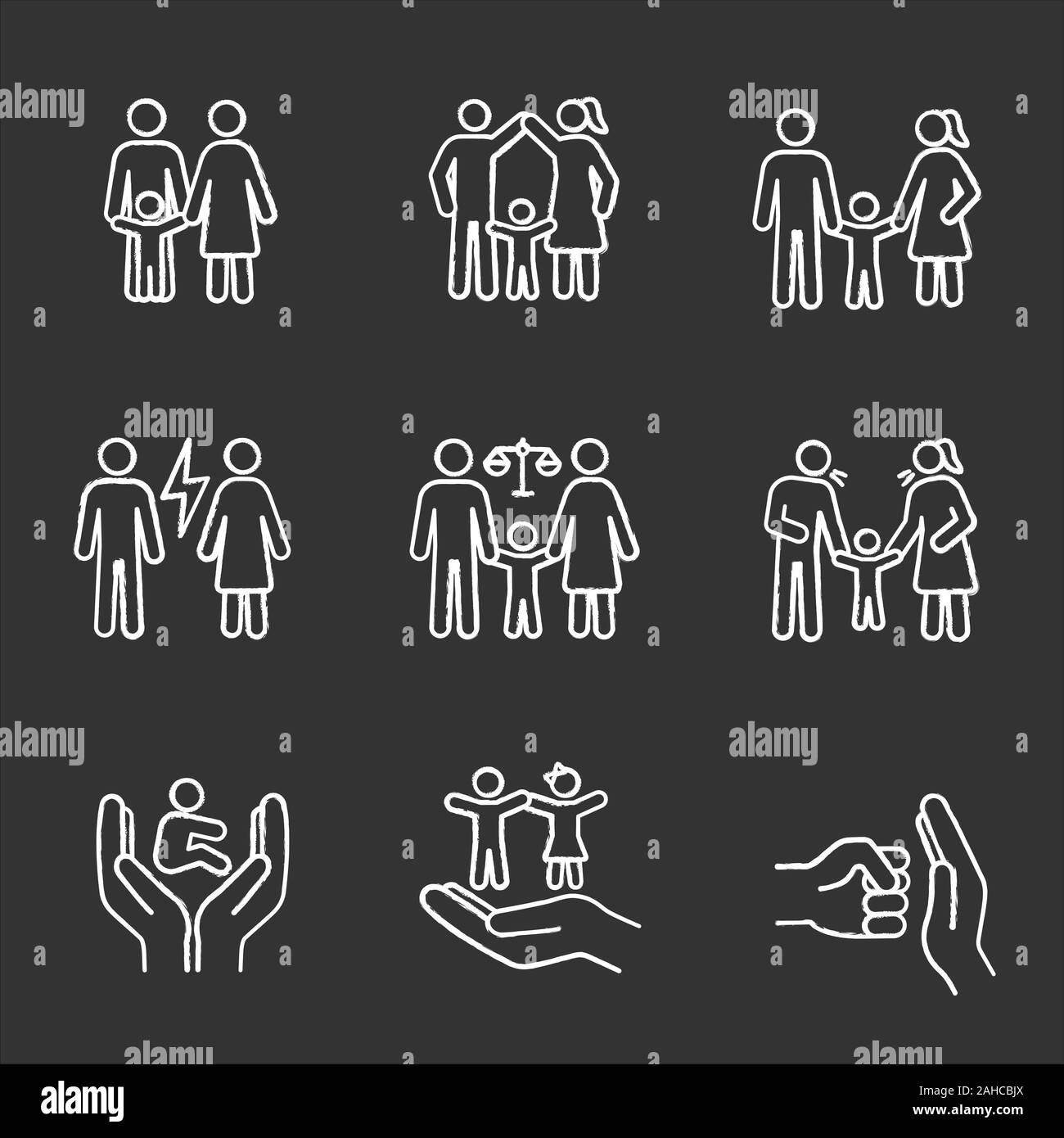 Children drawing divorce parents Black and White Stock Photos & Images ...