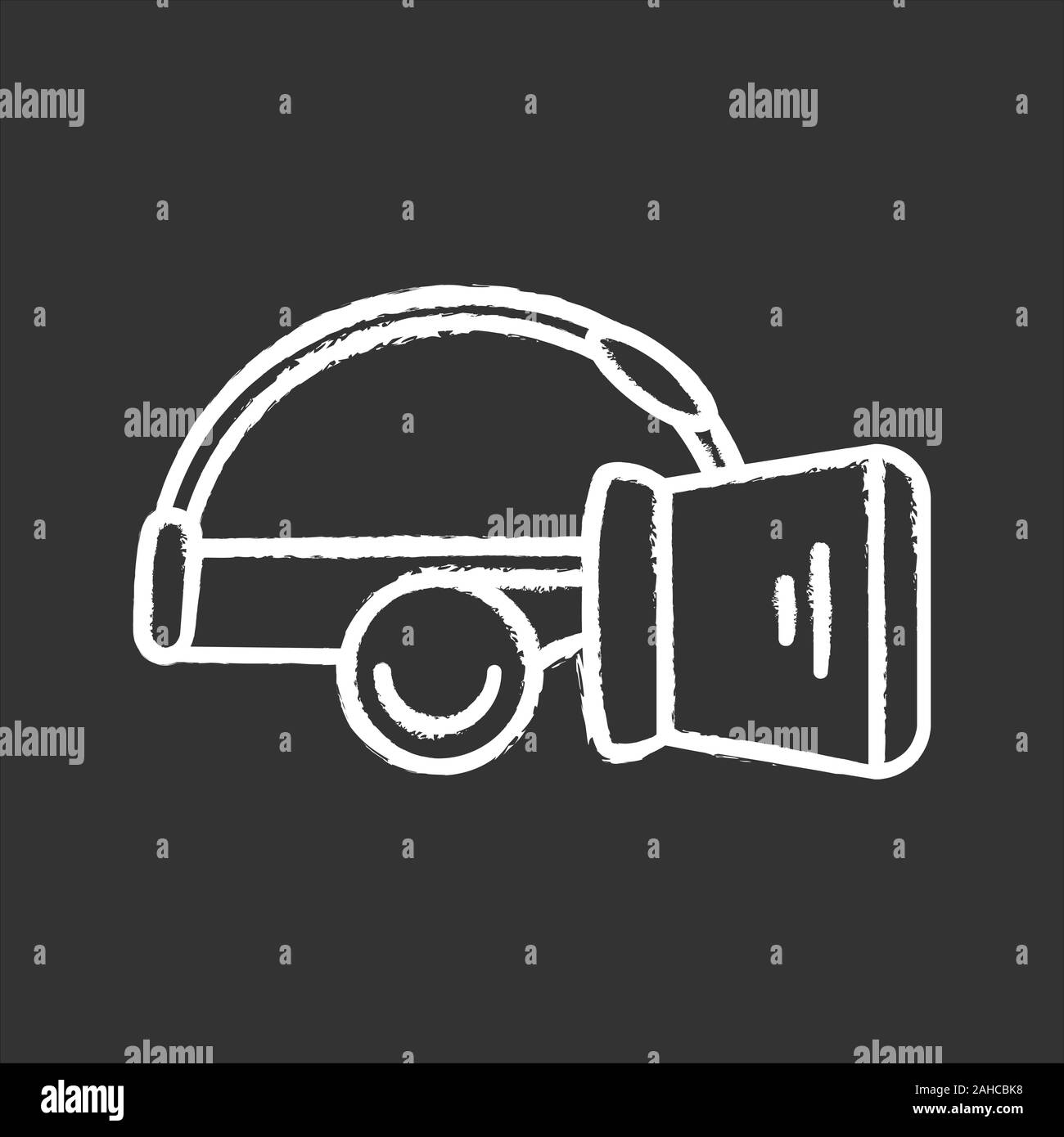 VR headset chalk icon. Virtual reality mask set. VR glasses, goggles ...