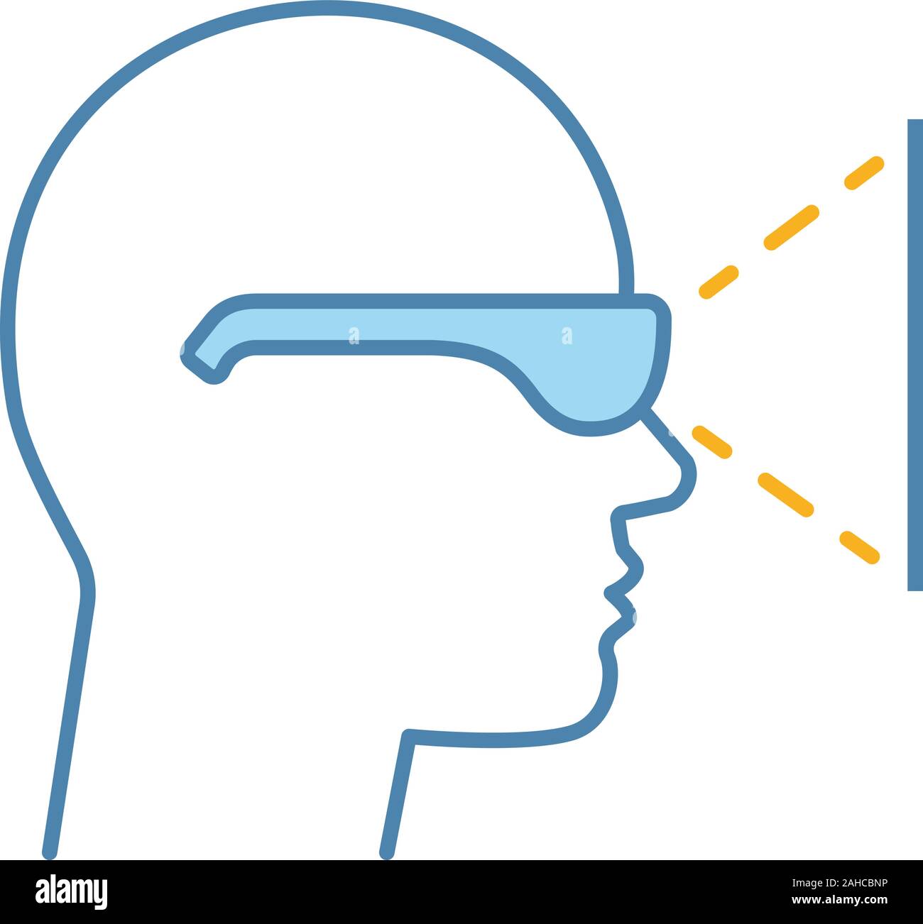 VR player side view color icon. Virtual reality player. 3D glasses ...