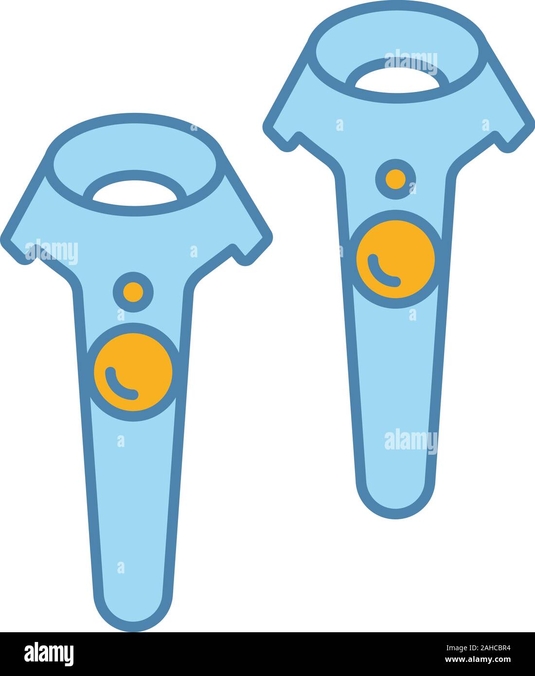 VR wireless controllers color icon. Virtual reality gamepad. VR game ...