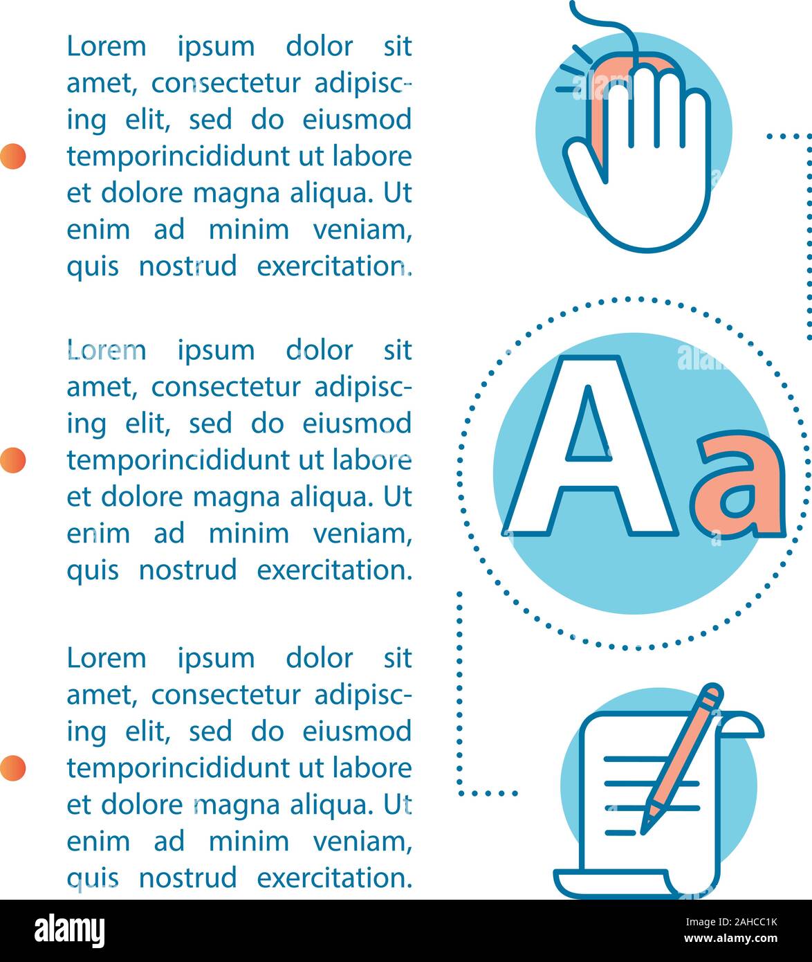 Text writing article page vector template. Copywriting. Content ...