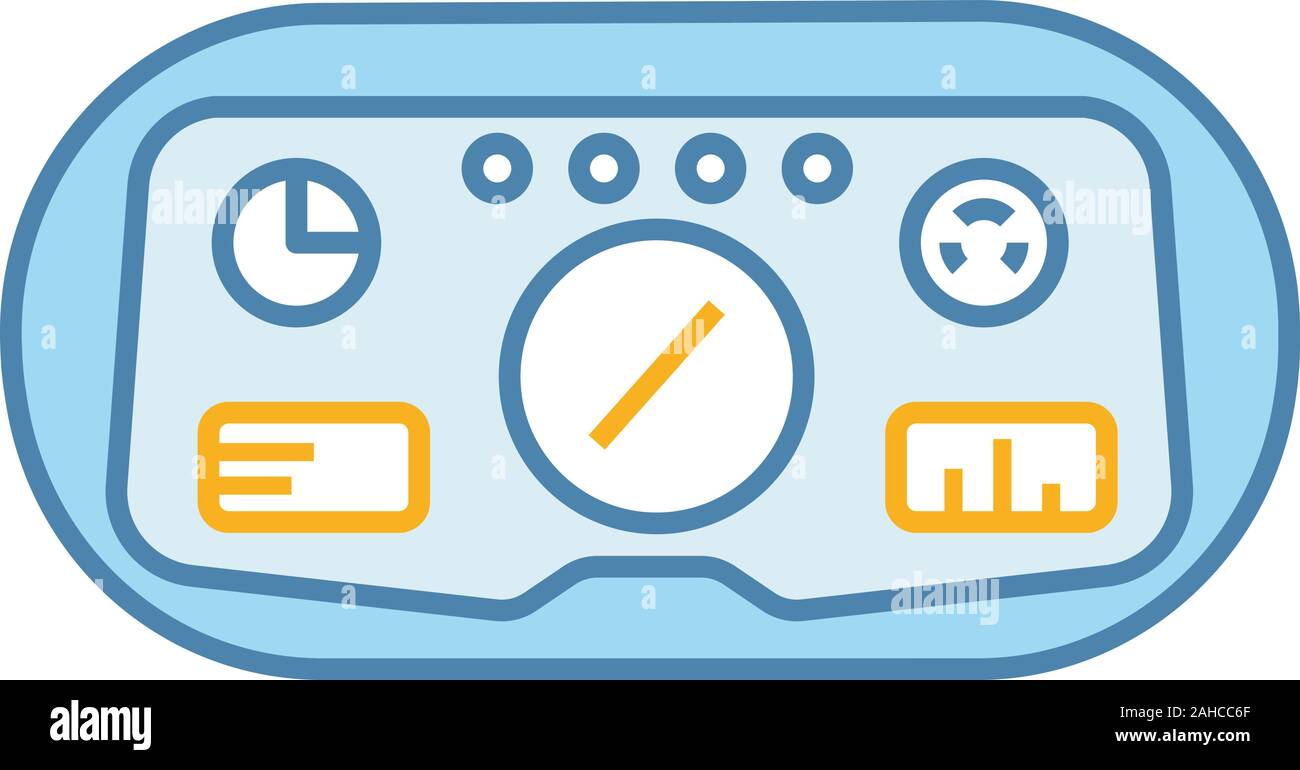 VR headset HUD color icon. Head-up display. Game player visual ...