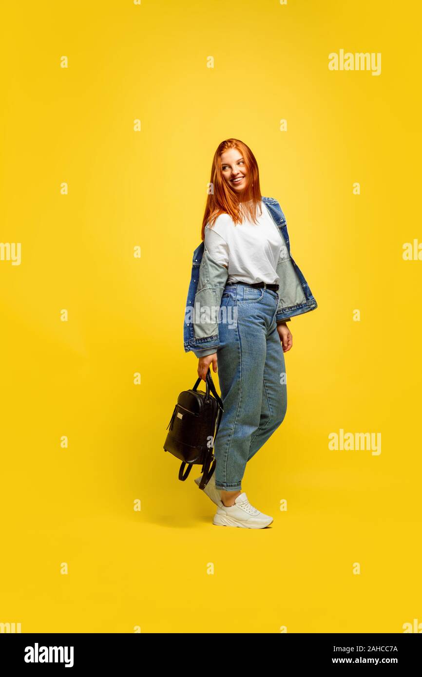 It's easier to be follower. Need minimum clothes to go. Caucasian woman ...