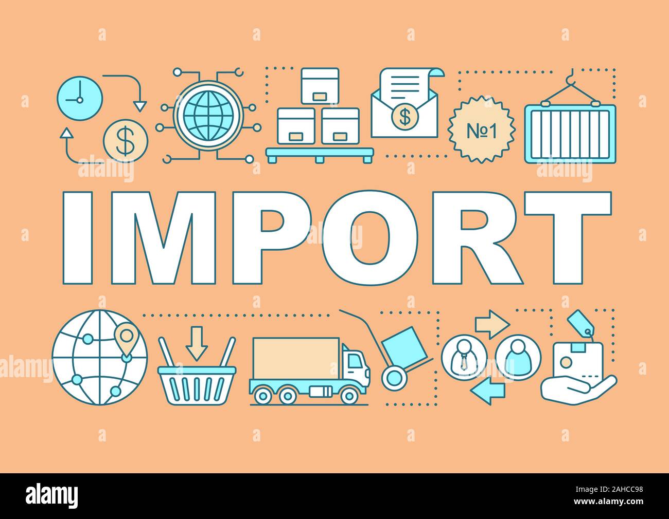 Import word concepts banner. Logistics and distribution. Worlwide ...