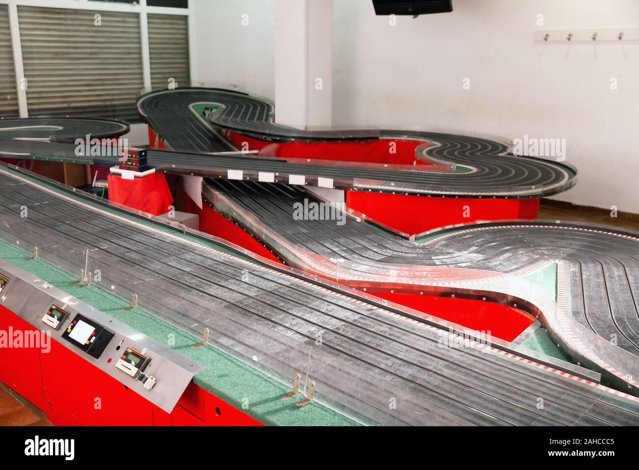 Bright colorful racing car on the toy race track Stock Photo - Alamy