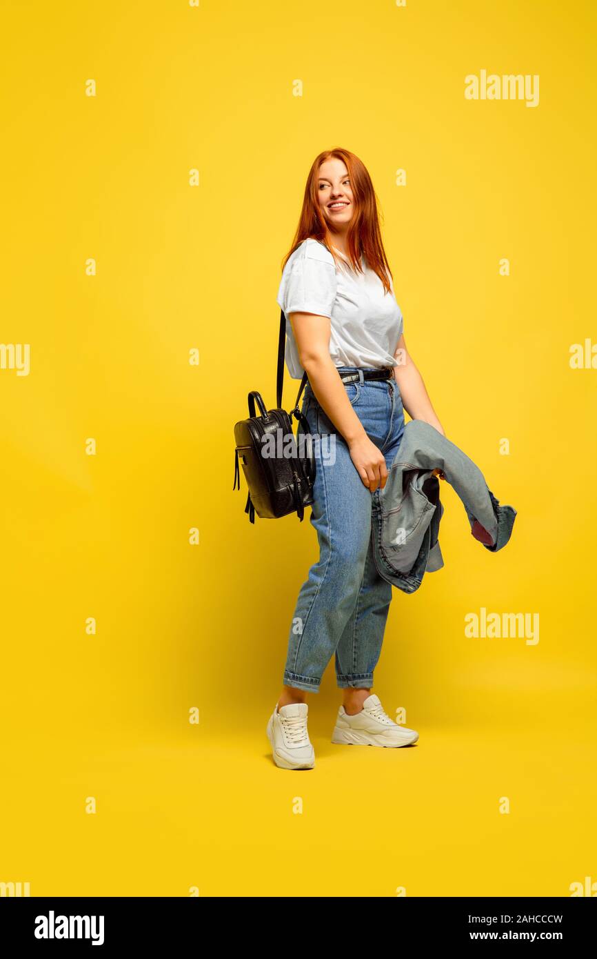 It's easier to be follower. Need minimum clothes to go. Caucasian woman ...