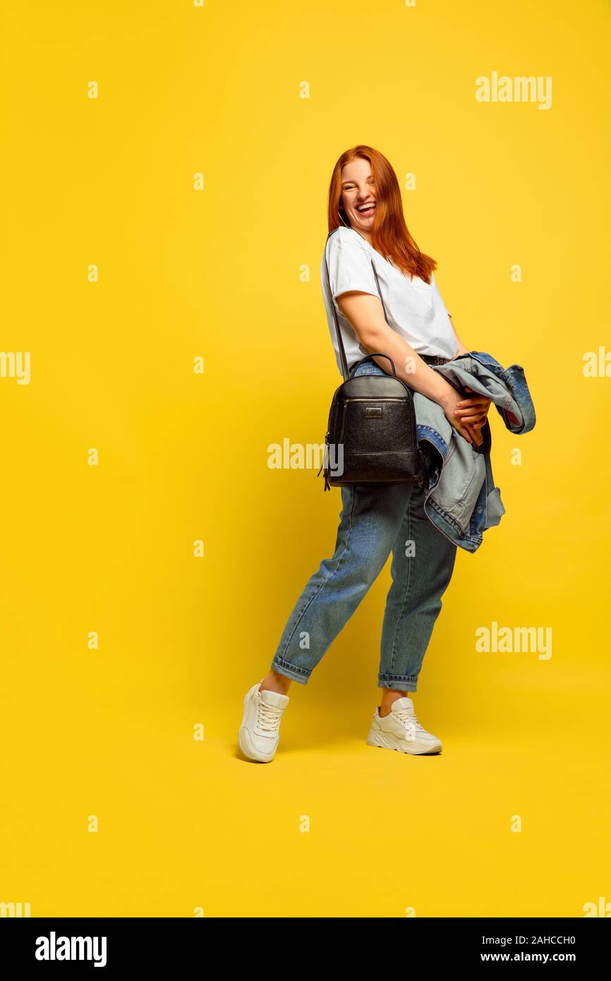 It's easier to be follower. Need minimum clothes to go. Caucasian woman ...