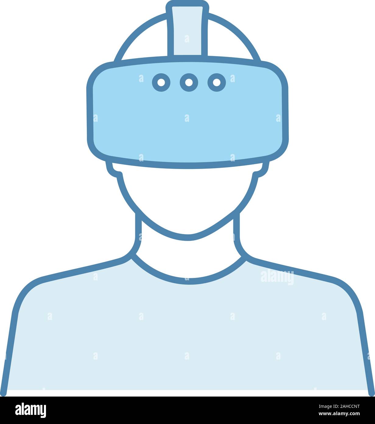 Virtual reality player color icon. VR player. Man with VR mask, glasses ...