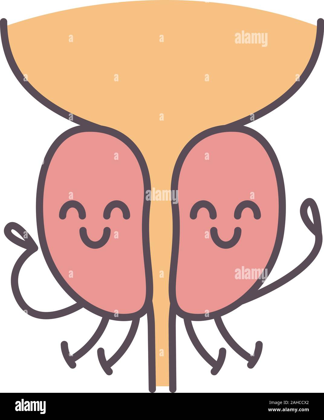 Smiling prostate gland character color icon. Men's health. Male ...