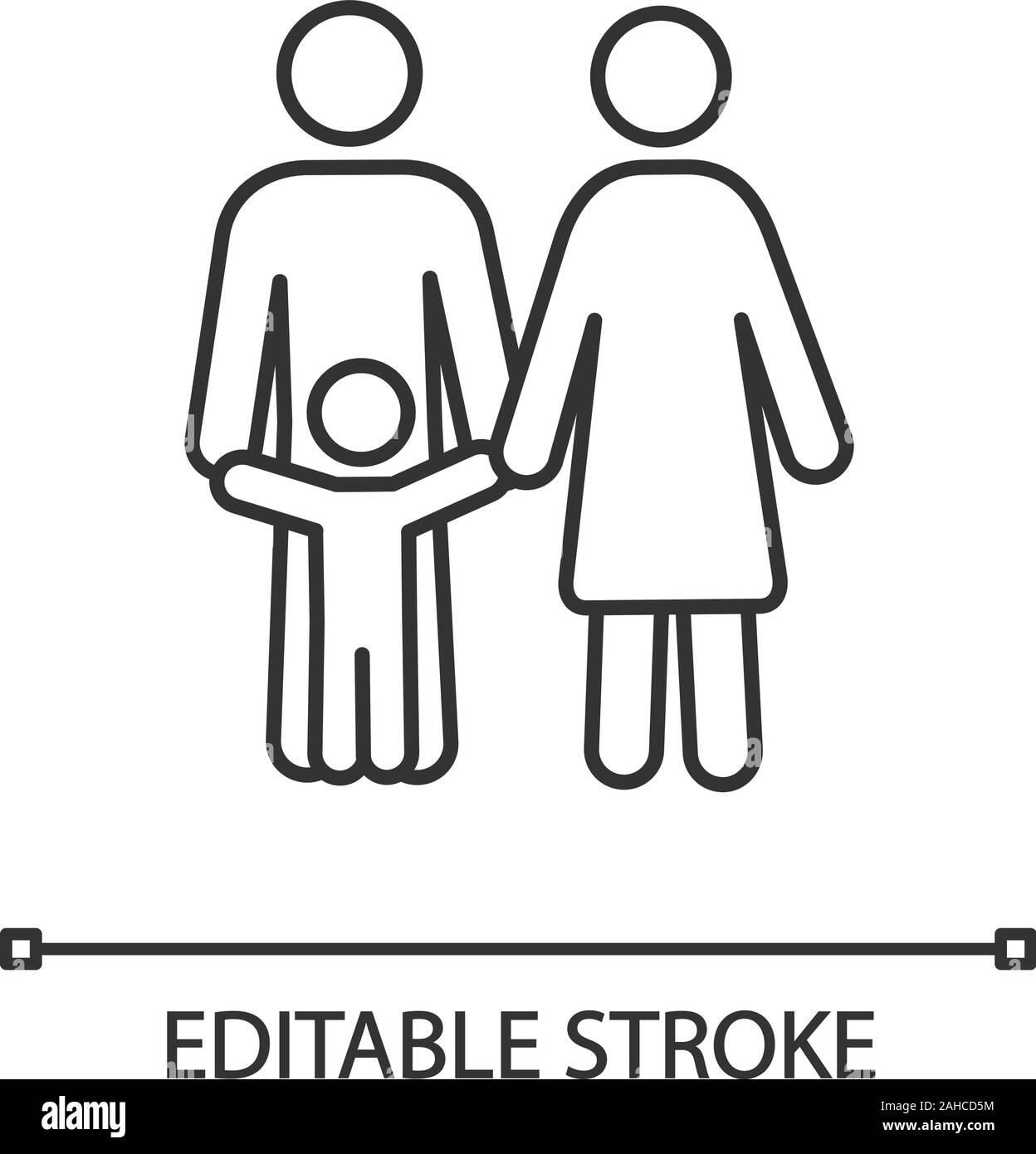 Child support linear icon. Thin line illustration. Family. Childcare ...