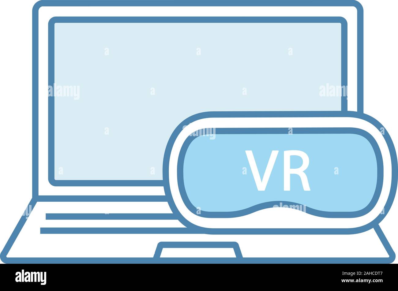 Computer VR headset color icon. Virtual reality games. VR mask, glasses ...
