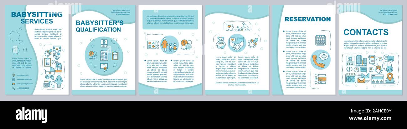 Babysitting service brochure template layout. Nanny agency. Flyer ...