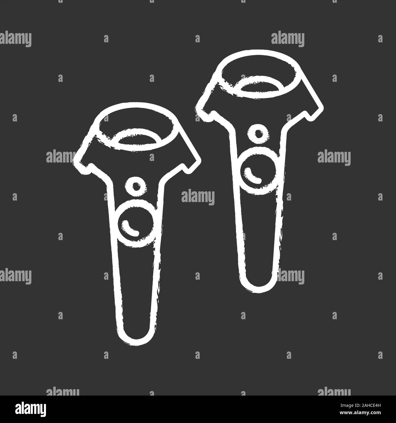 VR wireless controllers chalk icon. Virtual reality gamepad. VR game ...