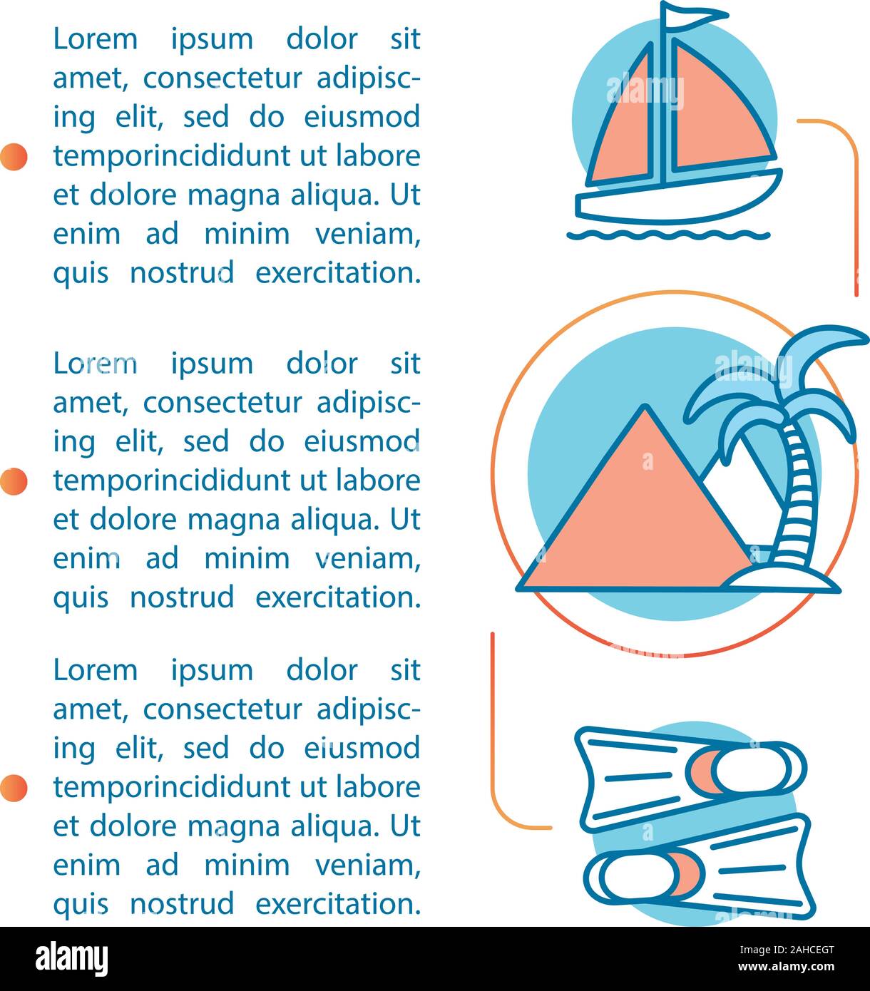 Summer rest article page vector template. Journey, vacation. Sea resort ...